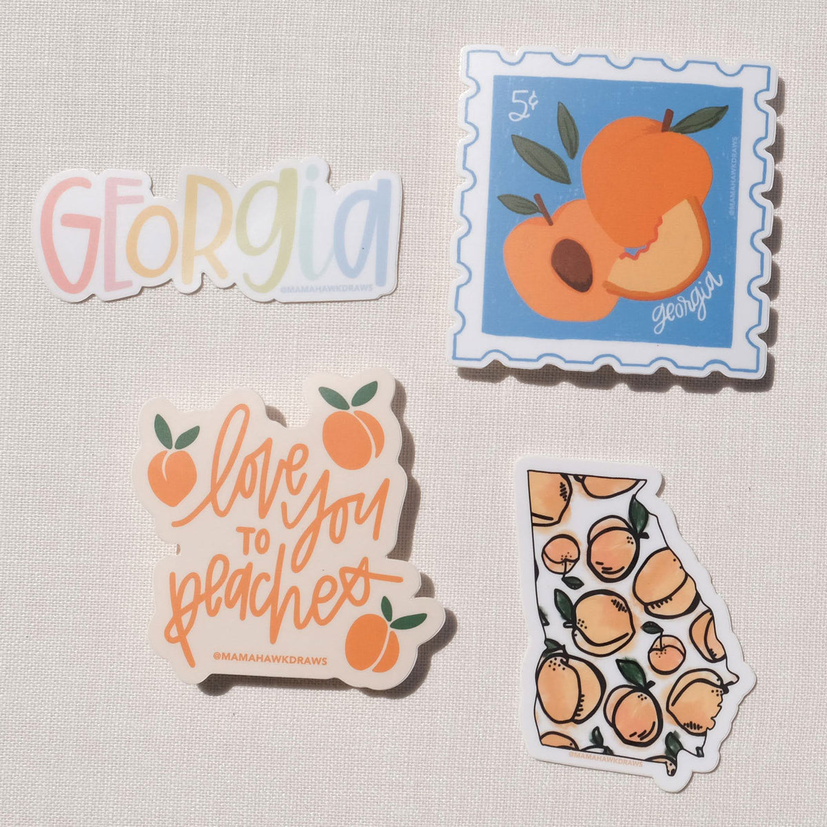 Sticker: Georgia Pack – Mama Hawk Draws